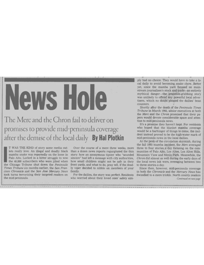 News Hole - WHAT I REALLY WANT TO SAY
